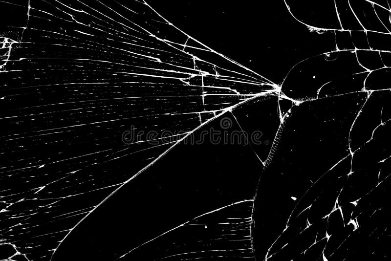 Broken Glass on a Black Background Stock Photo - Image of crack ...