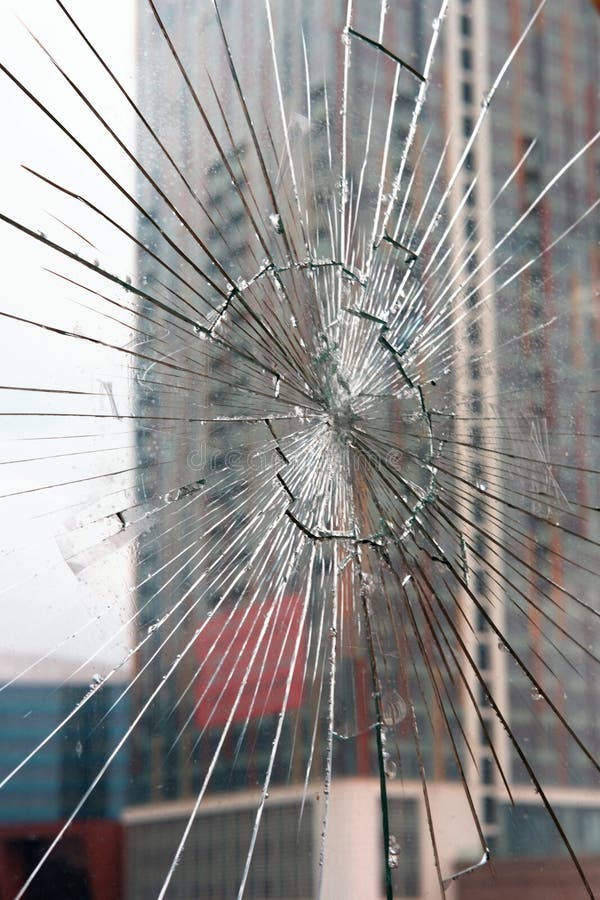 Glass Cracked from an Accident Stock Image - Image of demolished ...