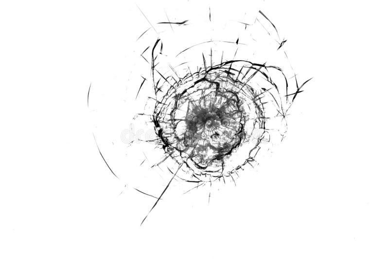 Broken Glass from a Bullet. Texture of Broken Glass. Stock Photo ...