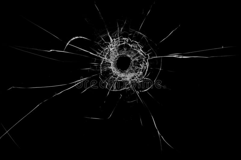 Broken Glass from a Bullet. Texture of Broken Glass. Stock Photo ...