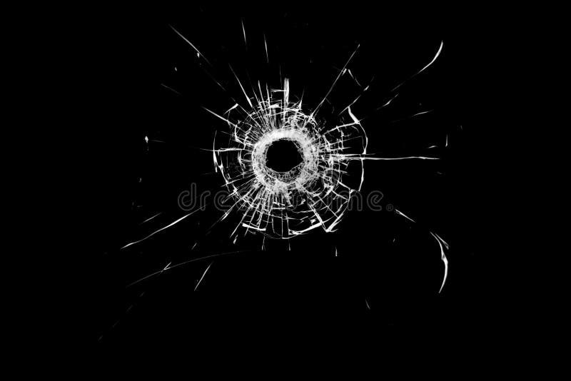 Broken Glass from a Bullet. Texture of Broken Glass. Stock Image ...