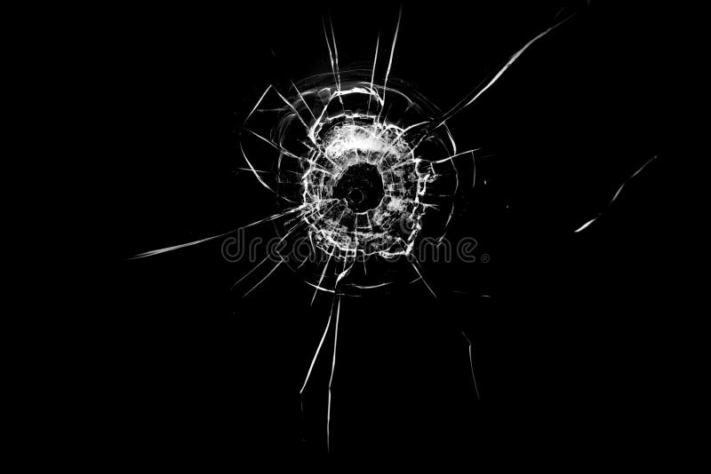 Broken Glass from a Bullet. Texture of Broken Glass. Stock Photo ...