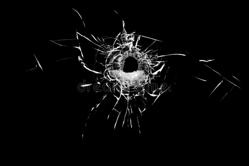 Broken Glass from a Bullet. Texture of Broken Glass. Stock Photo ...