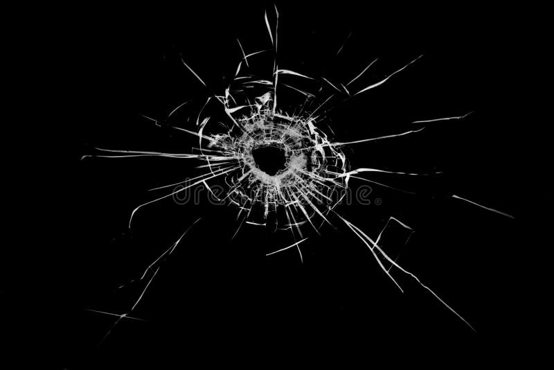 Broken Glass from a Bullet. Texture of Broken Glass. Stock Image ...