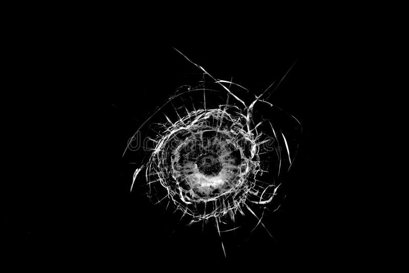Broken Glass from a Bullet. Texture of Broken Glass. Stock Image ...