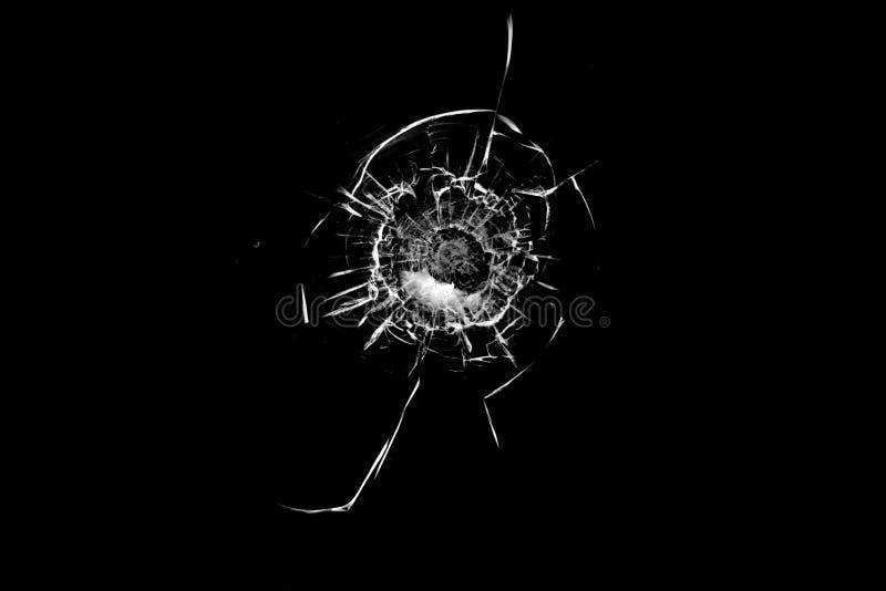 Broken Glass from a Bullet. Texture of Broken Glass. Stock Image ...