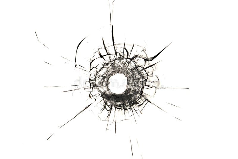 Broken Glass from a Bullet. Texture of Broken Glass. Stock Image ...