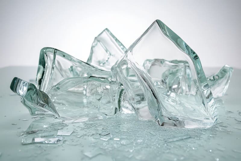 Broken Glass, Close-up of Broken Glass Shards, Glinting in the Light Stock Photo - Image of ...