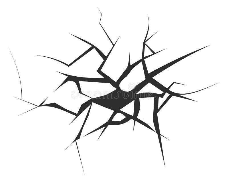 Broken Glass Cracks. Shattered Screen Damage Effect Stock Vector ...