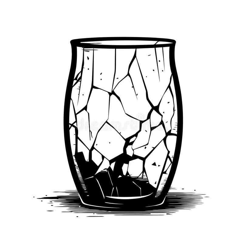 Broken Glass Cup for Drinks. Cracked Cup Icon. Glass Waste Concept ...