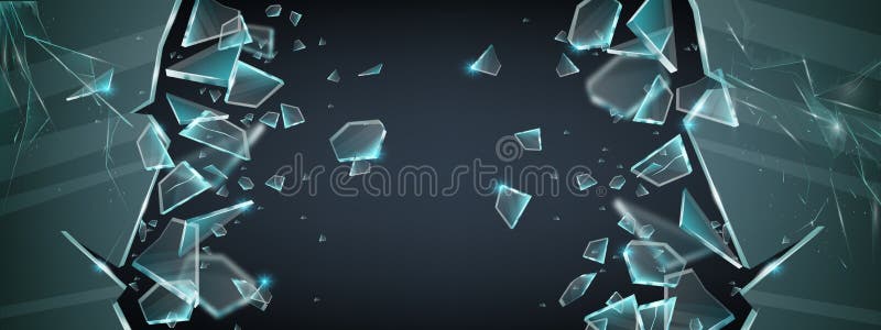 Broken Glass 3D Vector Shatter Explosion Fragments, Sharp Ice Splinters ...