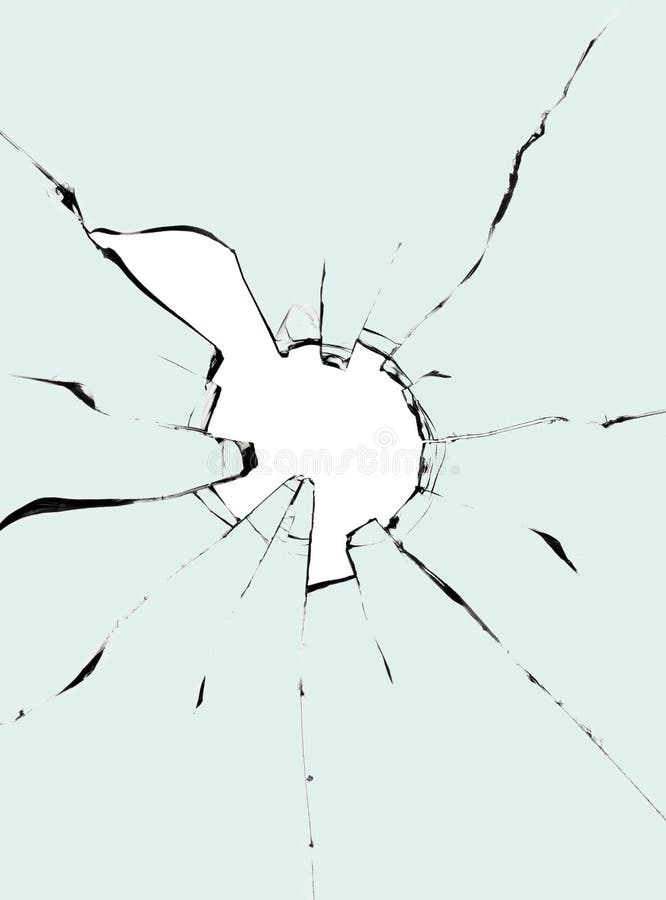 Broken Glass Design with Hole and Cracks Texture. Stock Illustration ...
