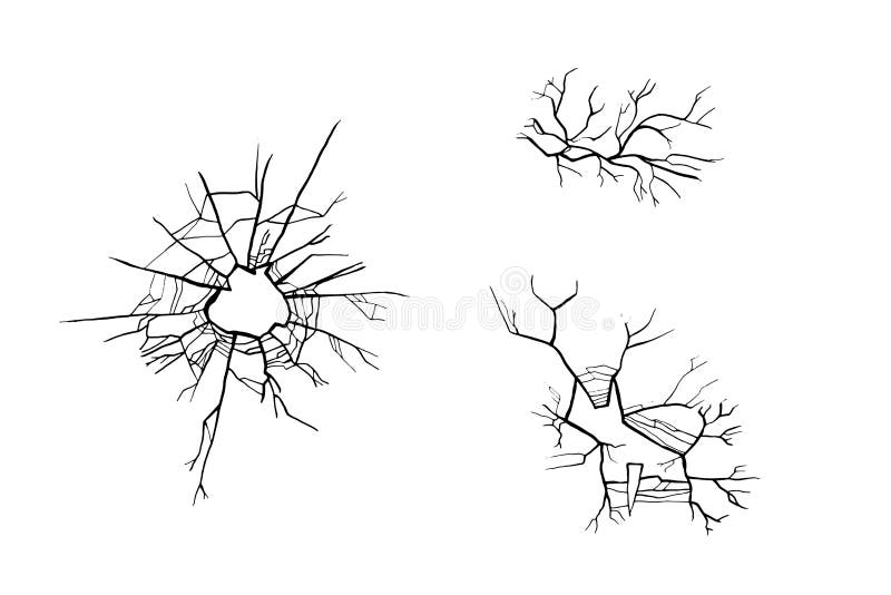 Broken glass design set. stock vector. Illustration of object - 176635377