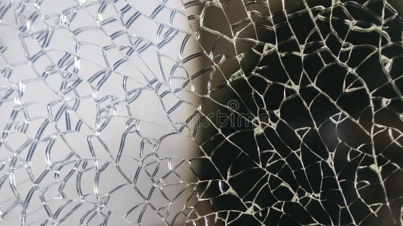 Broken Glass in a Double-glazed Window Stock Image - Image of ...