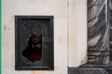 Broken Glass Fire Hydrant Panel with Pattern and Marble Wall Stock ...