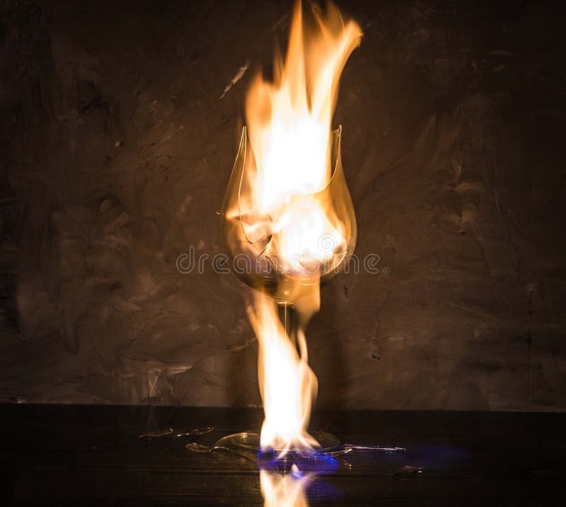 Broken Glass on Fire on Textured Background Stock Image - Image of bulb ...