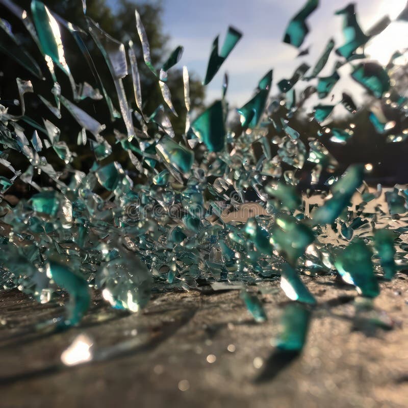 Broken Glass in Flight. Illustration for Design Stock Illustration ...