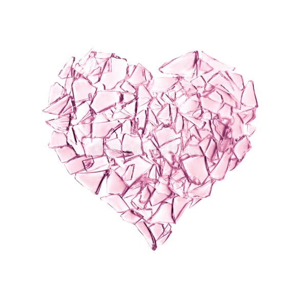 Broken glass heart stock illustration. Illustration of destruction ...