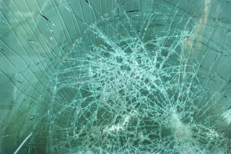 Broken Glass after Heavy Impact Stock Photo - Image of break, glass ...