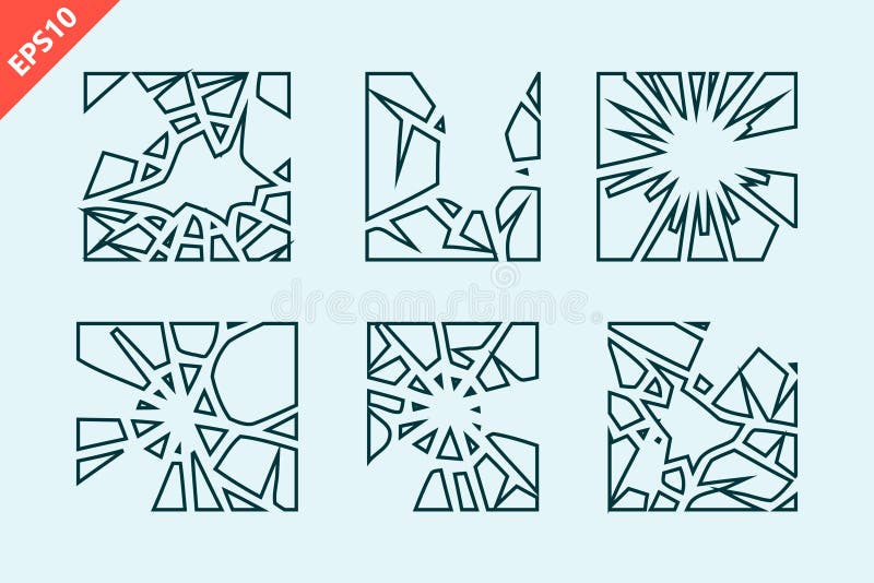 Broken Glass Icon Design Vector Flat Isolated Illustration Stock Vector ...