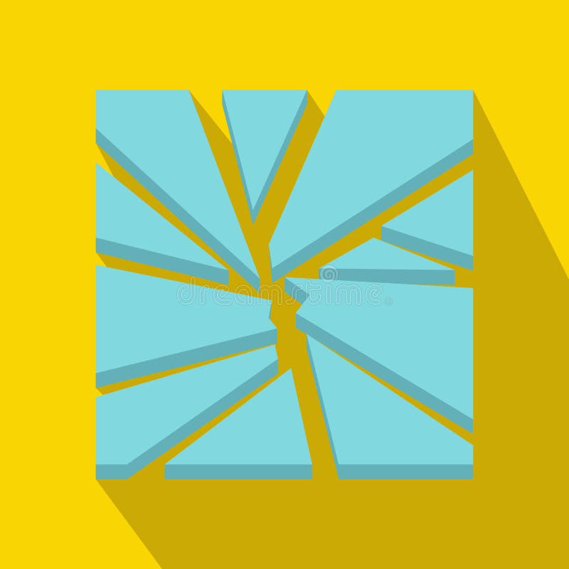 Broken Glass Icon, Flat Style Stock Vector - Illustration of design ...