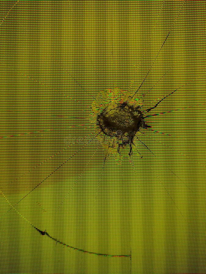 Broken Glass, Illuminated Screen Stock Image - Image of transmission ...