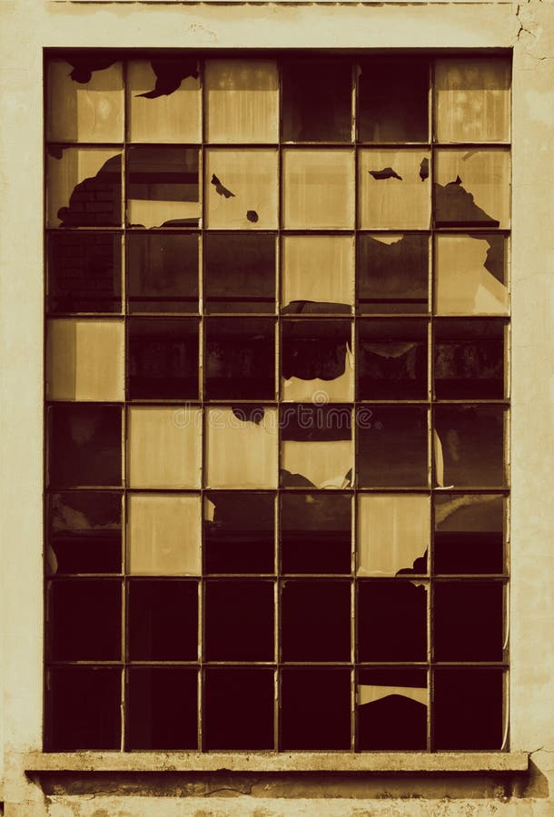 Broken Glass Industrial Window Decay Abandoned Structure Stock Photo ...
