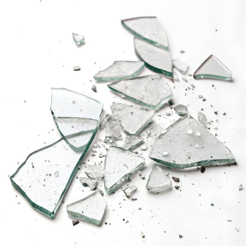 Broken Glass Isolated on White Background Stock Illustration ...
