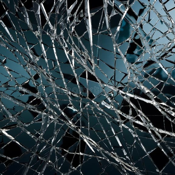 Broken Glass with Jagged Cracks and Fractured Texture Stock Image ...