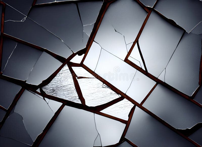 Broken Glass Mirror Created with Generative AI. Stock Illustration ...