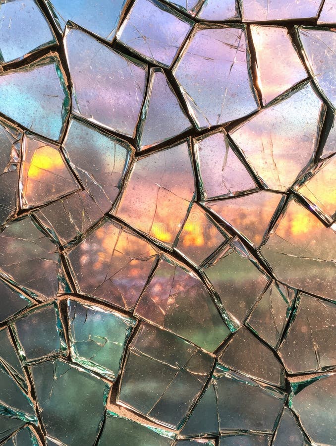 Broken Glass Mosaic Pattern with Vibrant Colors Stock Illustration ...