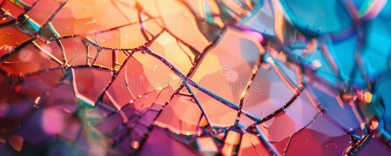 Broken Glass with Multicolored Bokeh Effect, Abstract Artistic Concept ...
