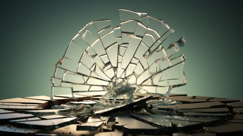 A Broken Glass Object Sitting on Top of a Table Stock Image - Image of ...