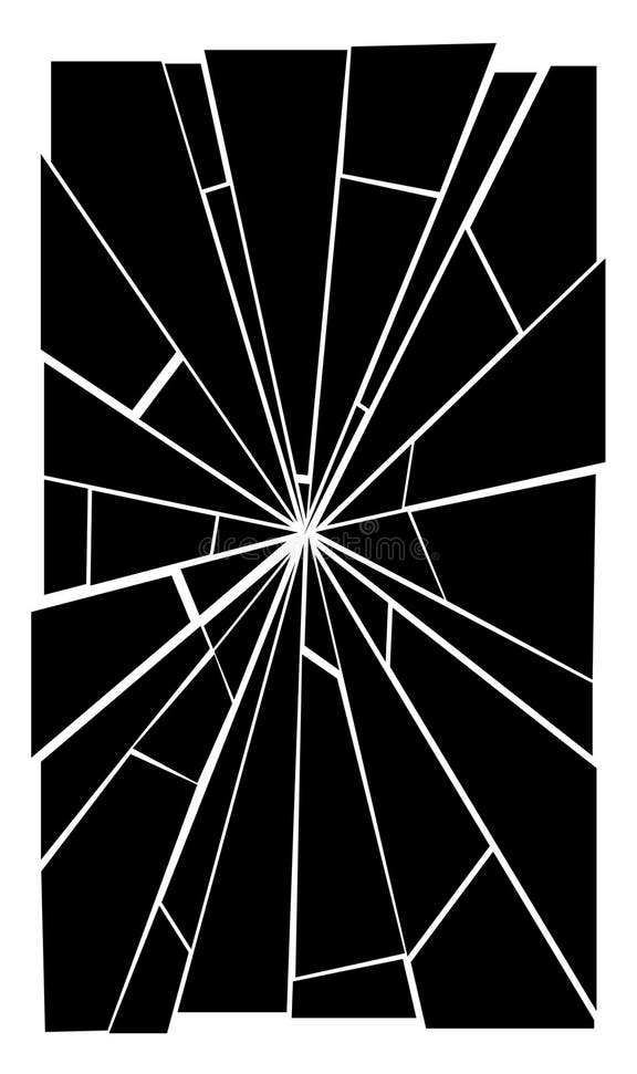Broken Glass Pane Vector Illustration Stock Vector - Illustration of ...