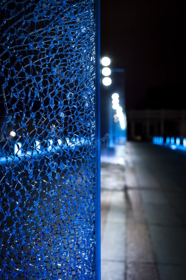 Broken glass panel. stock image. Image of view, pieces - 101142319