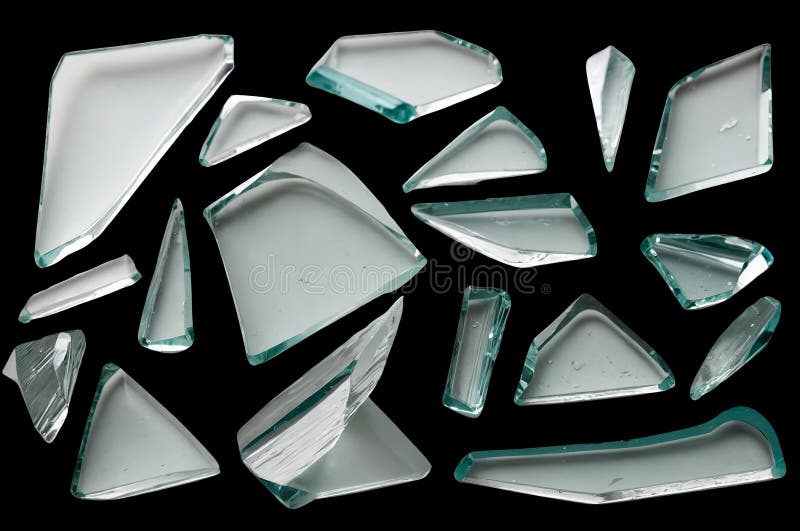 Broken Glass Piece with Sharp Edges on a White Background Stock Photo ...