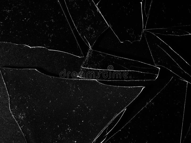 Broken Glass Pieces on Black Background Stock Image - Image of element ...