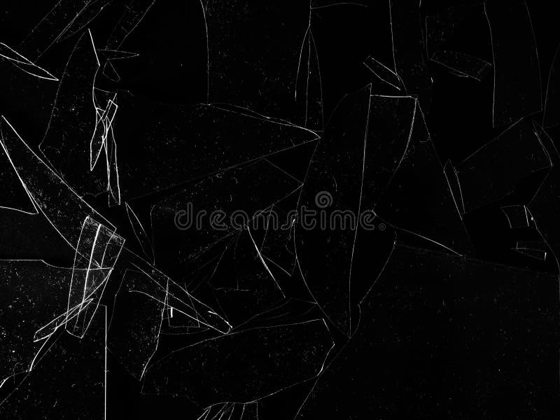 Broken Glass Pieces on Black Background Stock Image - Image of glass ...
