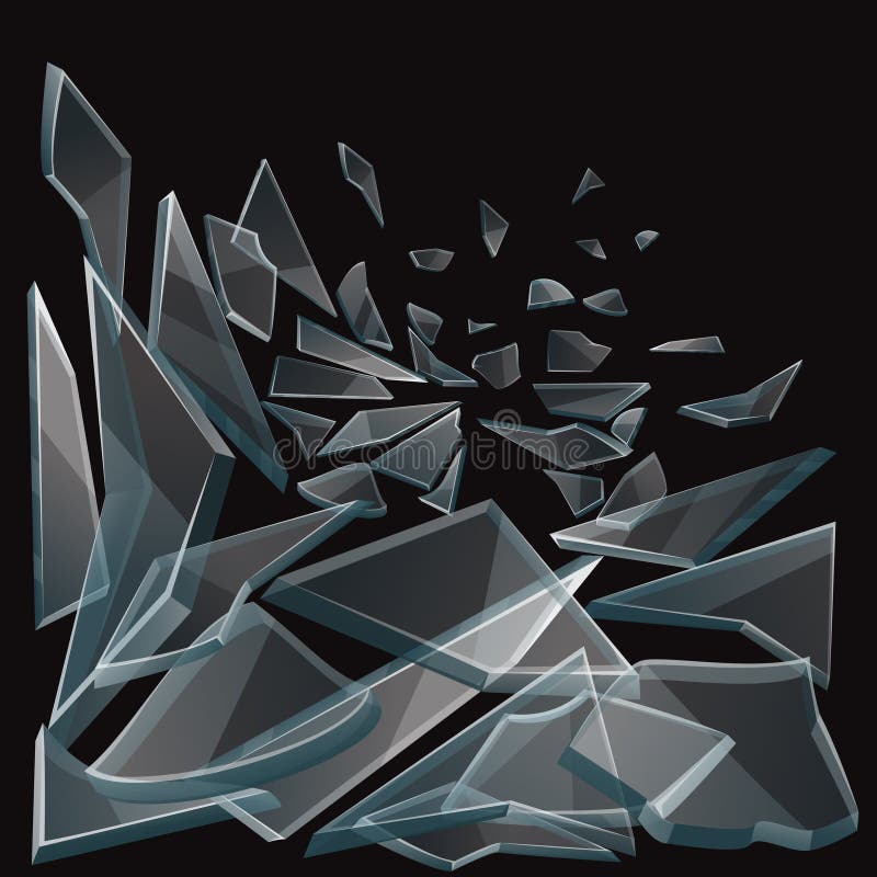 Broken Glass Pieces Flow Vector Illustration Stock Vector ...