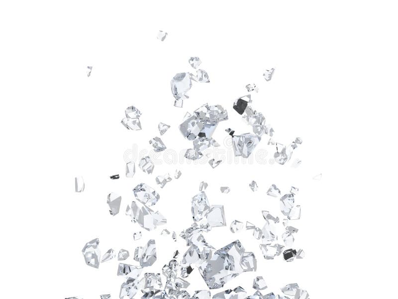 Broken Glass Pieces Flying Up Stock Illustration - Illustration of ...