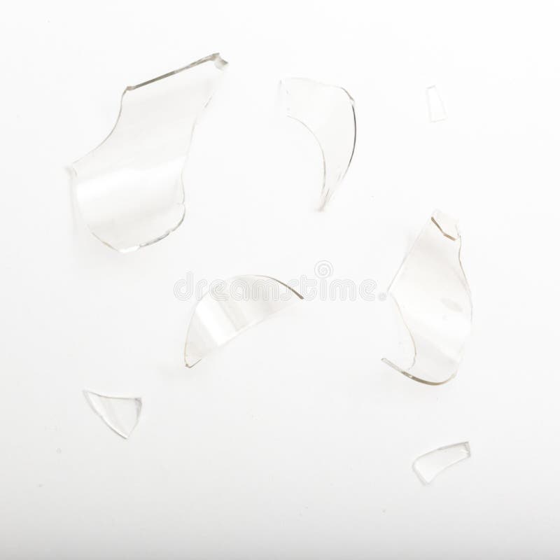 Broken Glass Pieces on White Background Stock Image - Image of crashed ...