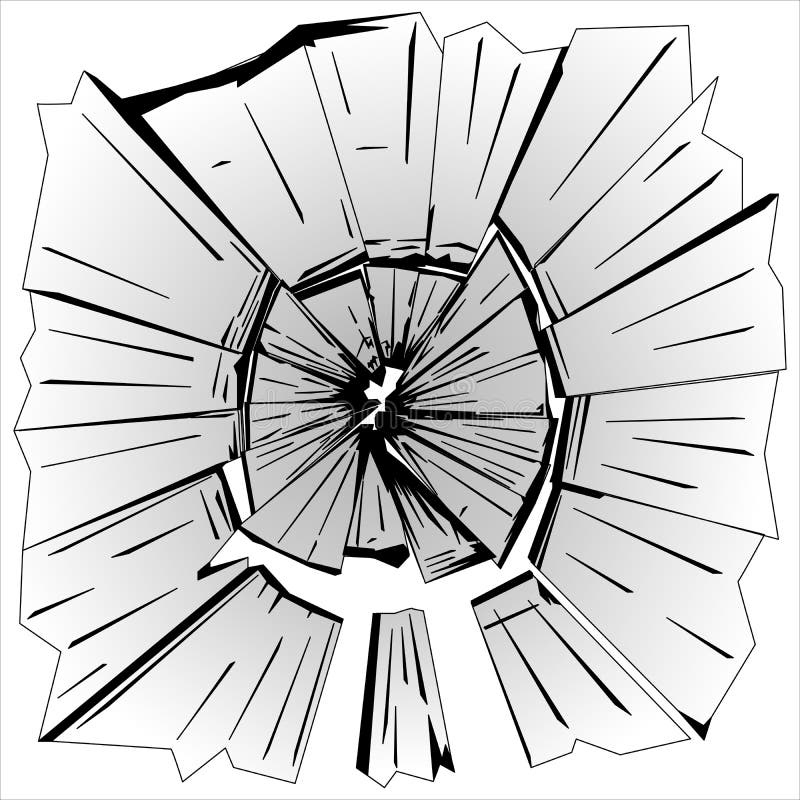 Broken glass stock vector. Illustration of shot, fracture - 89201500