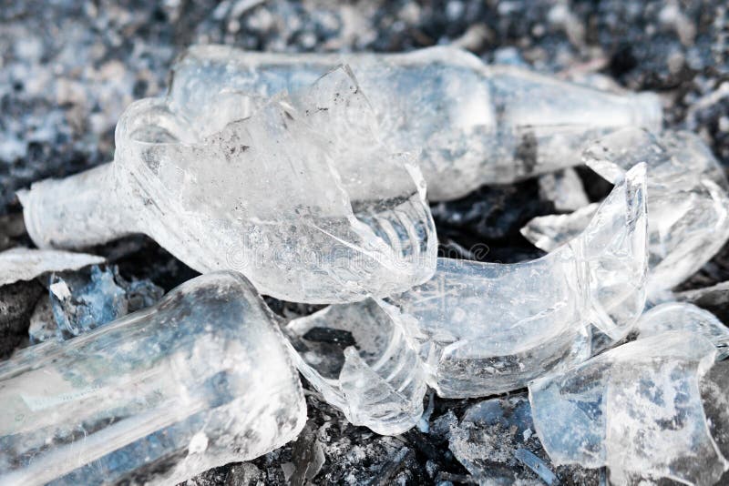 Broken Glass, Preparation for Processing Solid Waste Stock Photo ...
