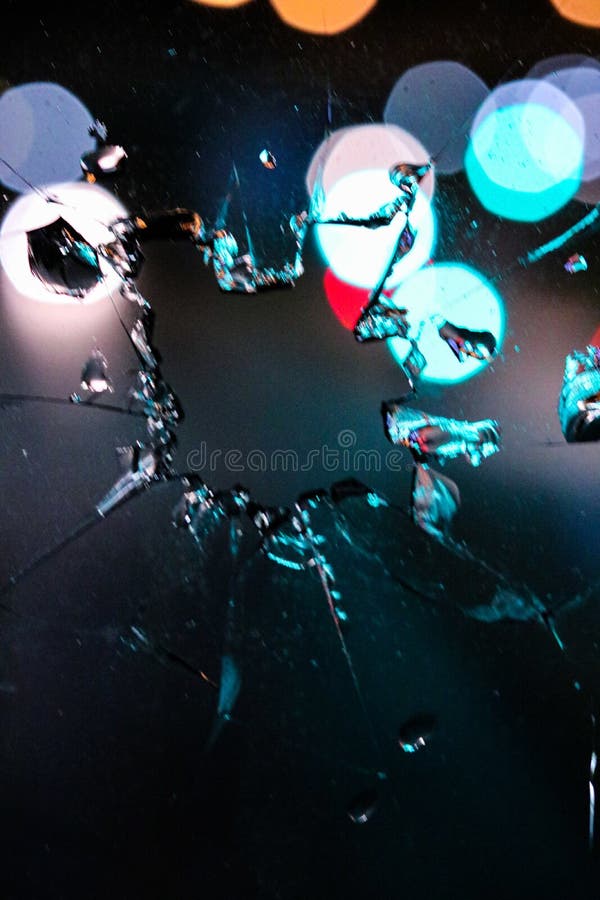Broken Glass Reflection stock photo. Image of dark, lights - 193851510