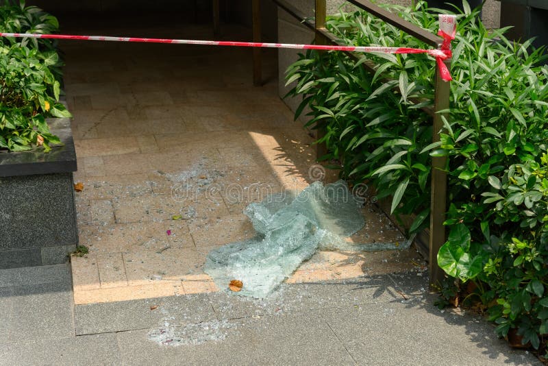 Broken Glass in Residential Area Stock Image - Image of pattern ...