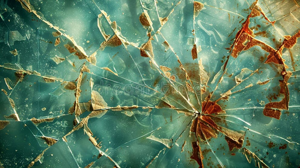 Broken glass with rust stock illustration. Illustration of closeup ...