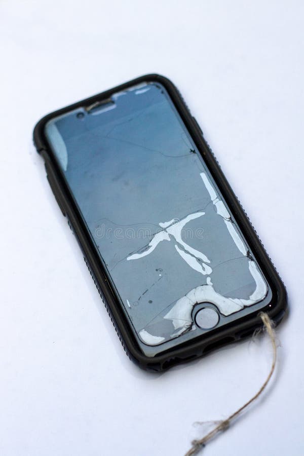 Broken Glass Screen Protection on a Modern Smartphone Stock Photo ...