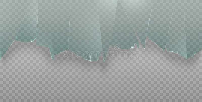 Broken Glass Seamless. Cracked Realistic Glass Texture Horizontally ...