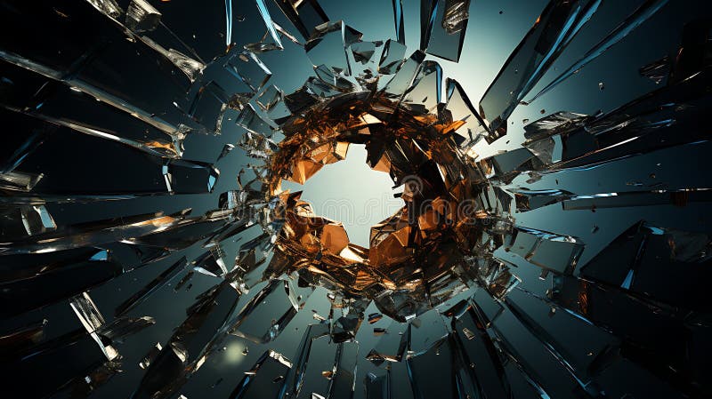 Broken Glass Shards Exploding in Dynamic and Shattered Motion Stock ...