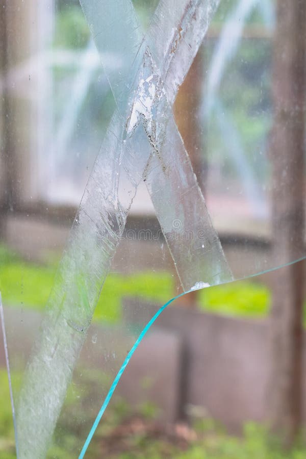 Broken Glass with a Sharp Edge and Shards Stock Image - Image of broken ...